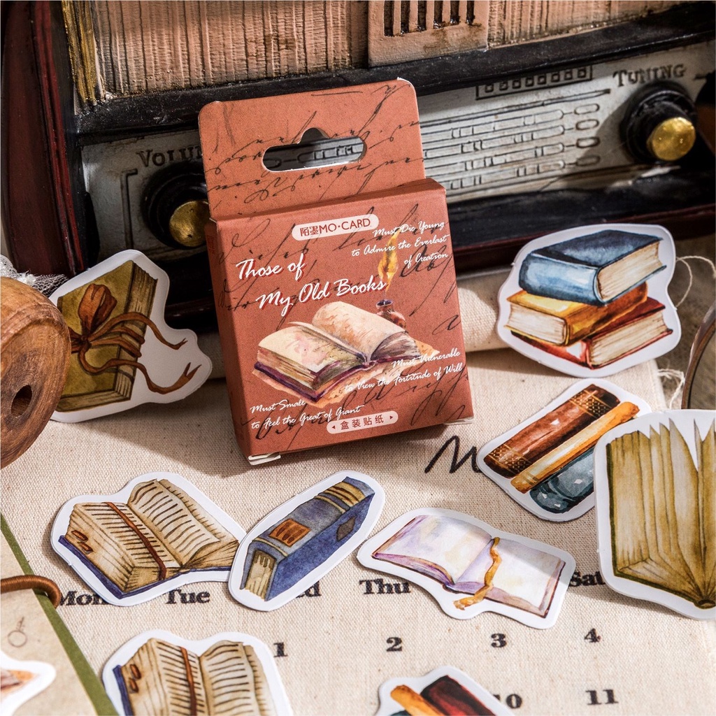 46 Pcs My Old Books Sticker Diary Scrapbook Decoração Papel De Adesivos ...