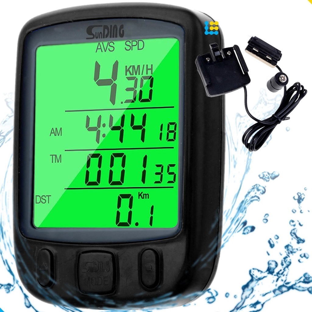 Velocímetro Ciclo Computador Bike Sensor Com Fio Luz Noturna | Shopee Brasil