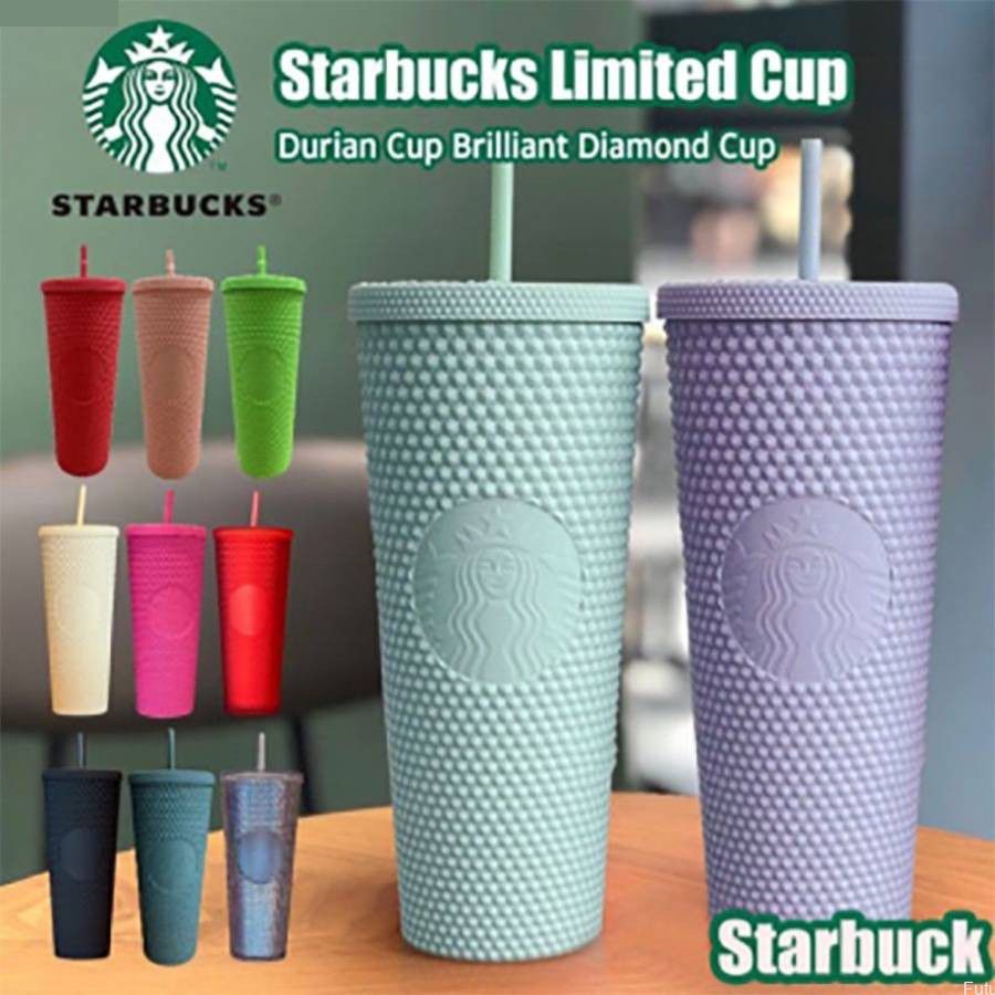 Garrafa térmica premium Starbucks 710ml / 24oz com canudos de design Durian reutilizáveis para ...
