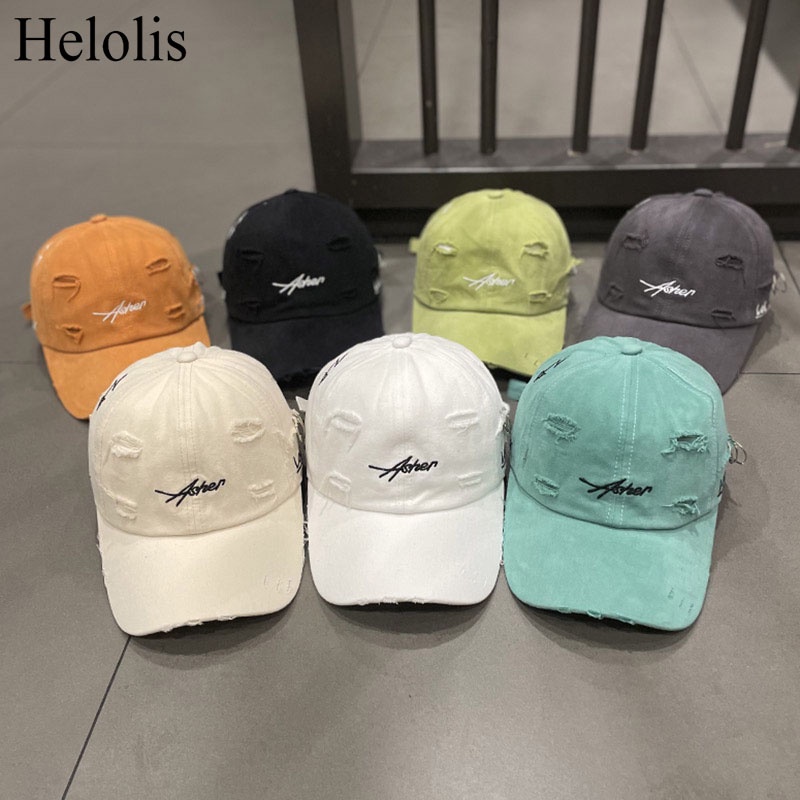 Helolis Versão coreana do boné de basebol Retro Ripado Soft Top Moda ...