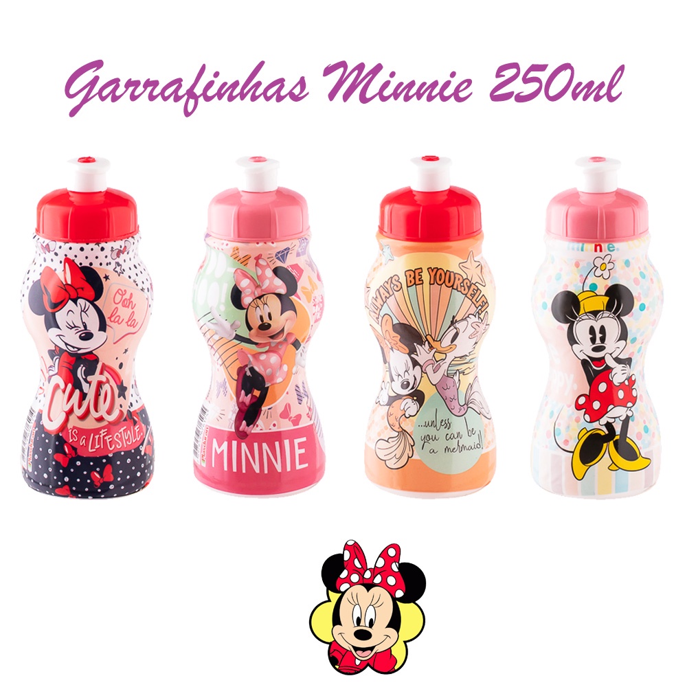 Squeeze Garrafinha De Água Infantil Personagem Menina 250Ml Minnie ...