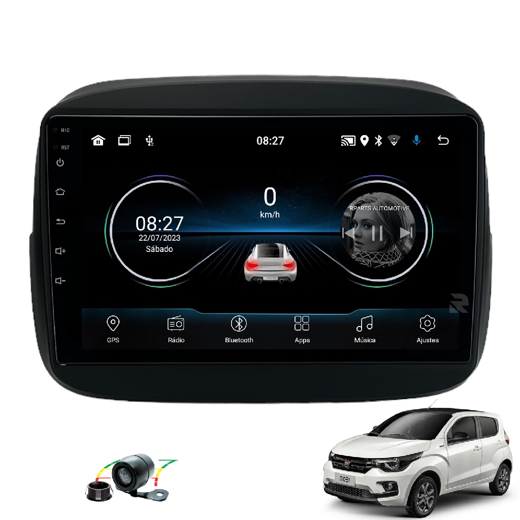 Kit Central Multimidia 9 Polegadas Android Fiat Mobi 2016 a 2023 | Shopee Brasil
