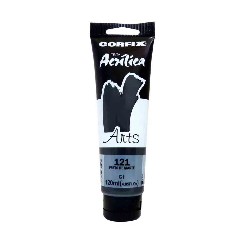 Tinta Acrilica Corfix Arts G1 121 Preto de Marte 120ml | Shopee Brasil