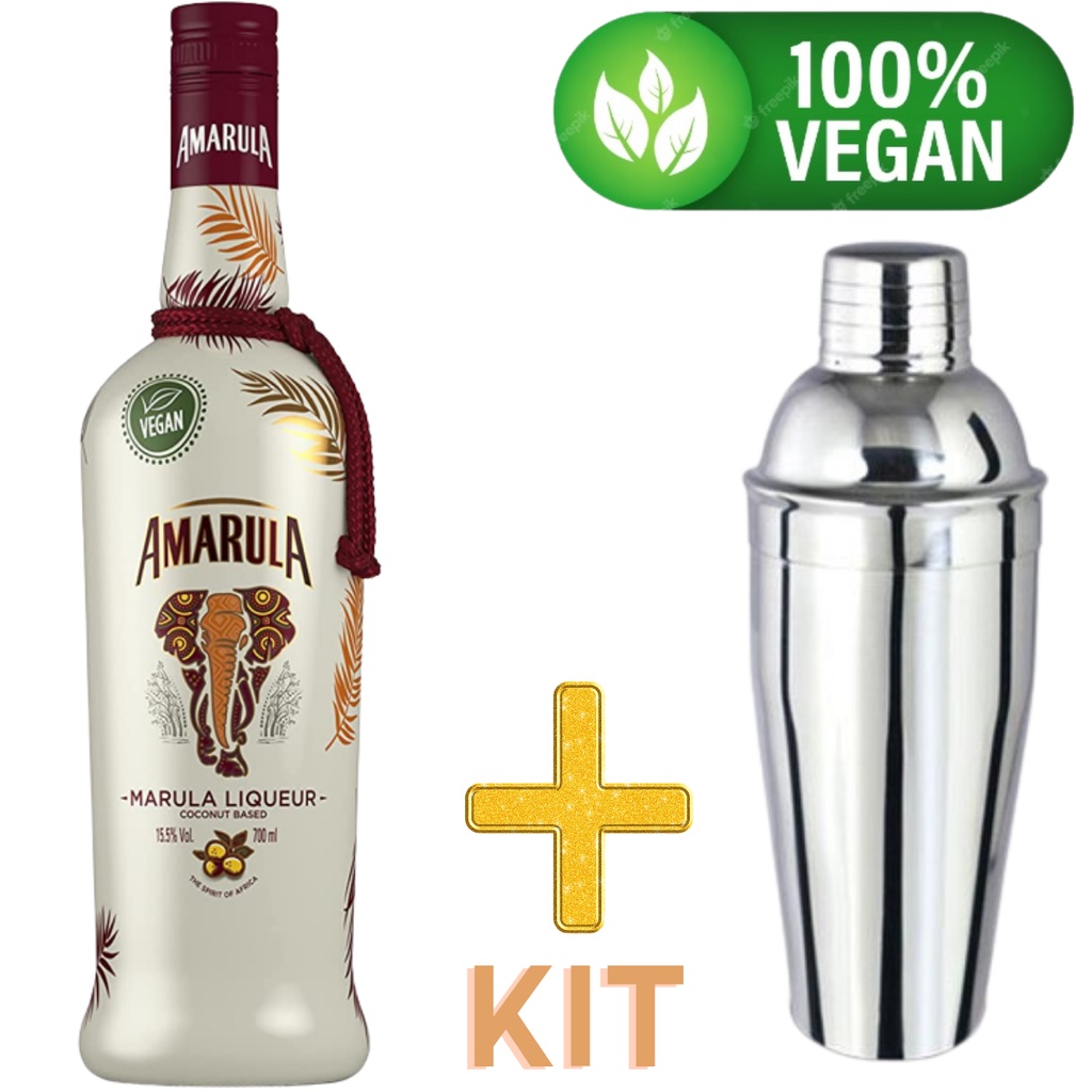 Amarula vegan licor vegano com coqueteleira INOX kit | Shopee Brasil