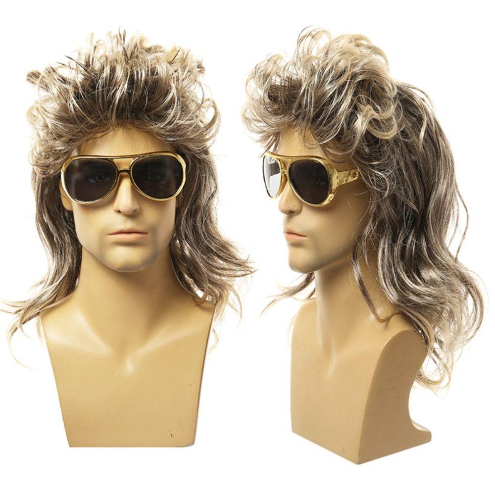 Setembrob Masculino Cosplay Perucas Punk Disco Acessórios De Cabelo 70s ...