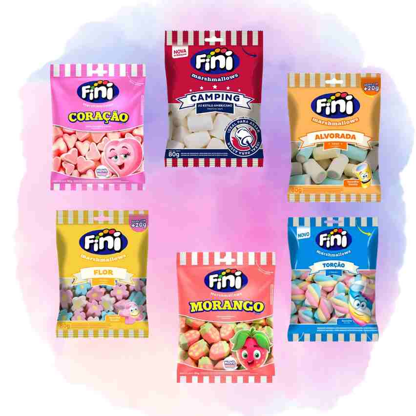 Marshmallow Fini 80g Escolha o Sabor | Shopee Brasil