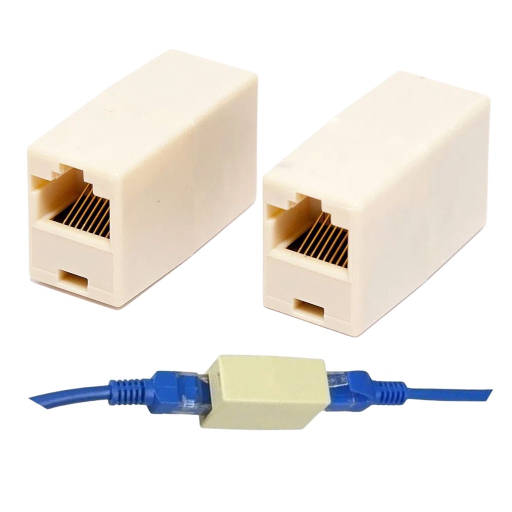 Emenda Conector Prolongador Extensor Cabo De Internet Rede Rj45 Fêmea ...