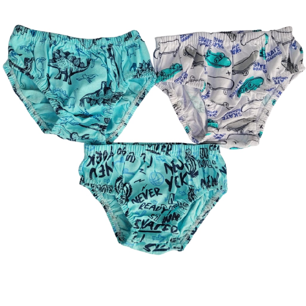 Kit 3,6,9 Cueca Bebe Infantil Menino 100% Algodão Criança Estampada ...