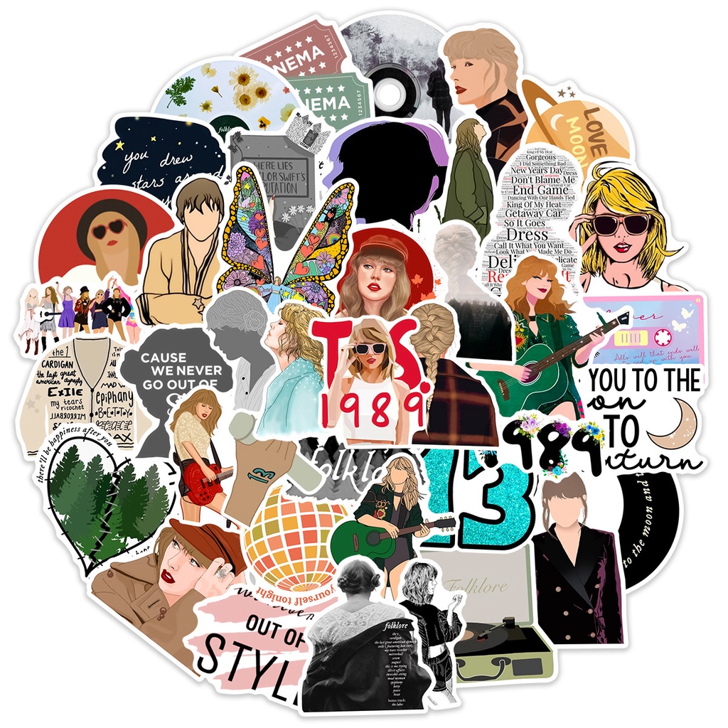 50pcs/set Taylor Swift Singer Sticker À Prova D'água Copo Telefônico ...