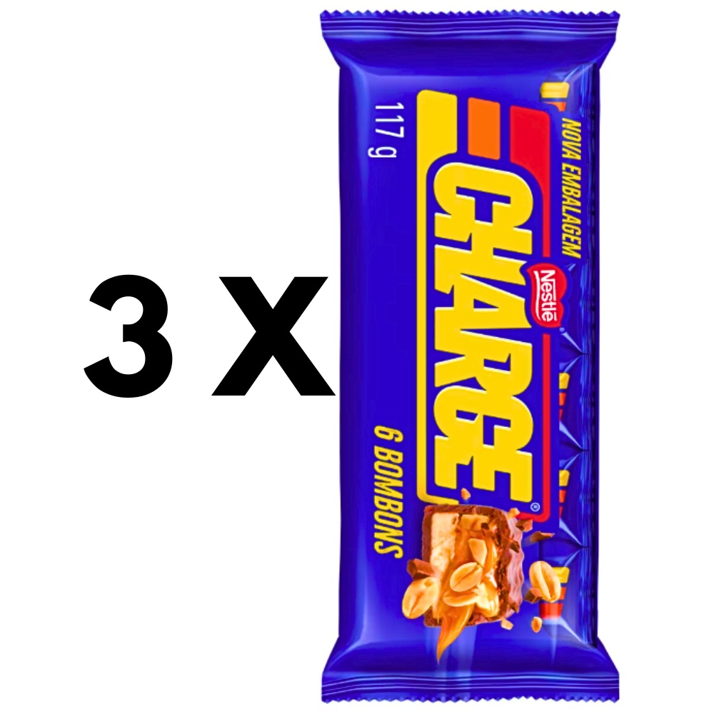 Kit 3un Chocolate Charge Flowpack NESTLÉ 117g - 18un/19,5g Cada | Shopee Brasil