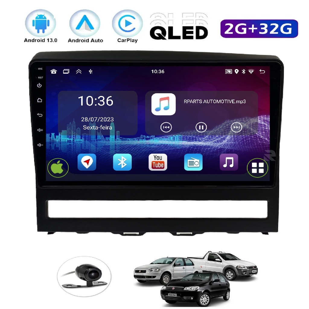 Kit Central Multimidia 9 Polegadas Android Fiat Palio Siena Strada Idea | Shopee Brasil