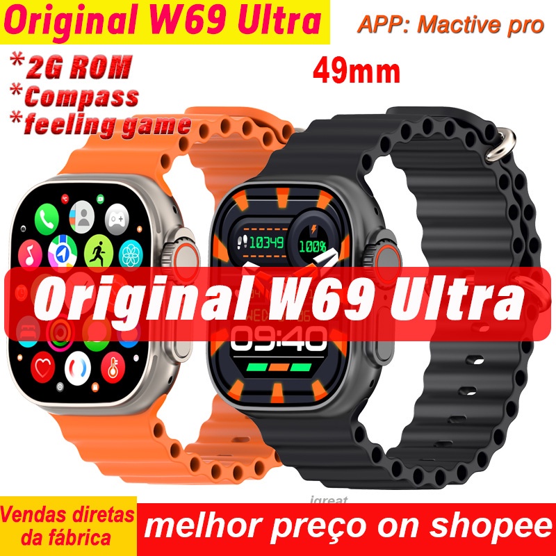 W69 Ultra Smart Watch 2GB ROM 49MM Ultra 9 Series Compass GPS Tracker NFC Feel Game BT Call ...
