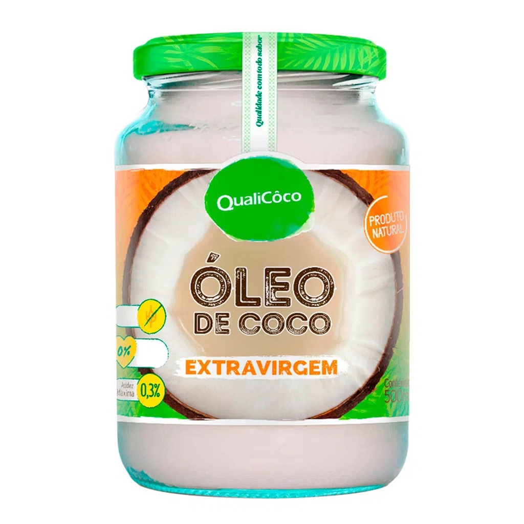 Oleo de Coco Coconut Qualicoco Extra Virgem 500mL | Shopee Brasil