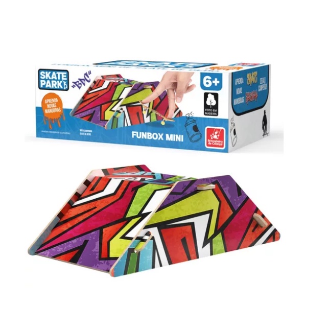Pista De Skate Dedo Radical Com Rampa Funbox Mini Em Madeira 3829 ...