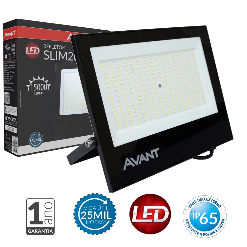 Refletor Led Slim200 Branco Frio 6500k Bivolt 200w Avant | Shopee Brasil