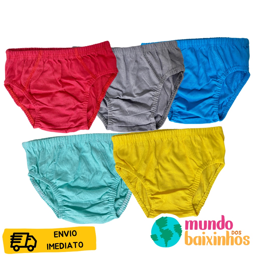 Kit com 5 Cueca Infantil Menino Colorida | Shopee Brasil
