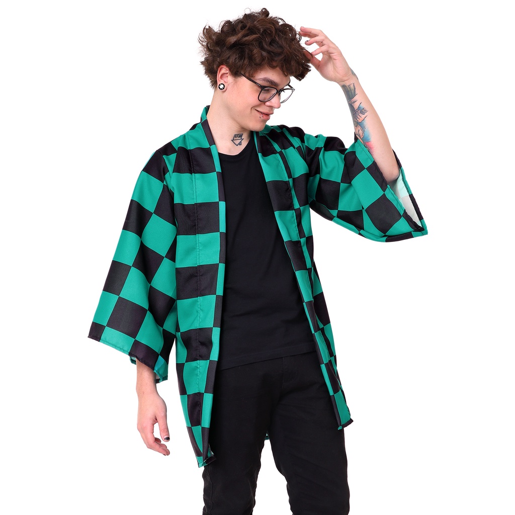 Kimono Manto Demon Slayer Tanjiro Anime Kimetsu no Yaiba Cosplay ...