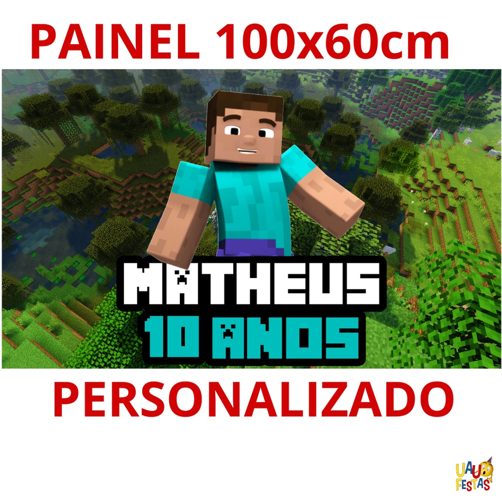 Painel Minecraft Personalizado - 100x60 | Shopee Brasil