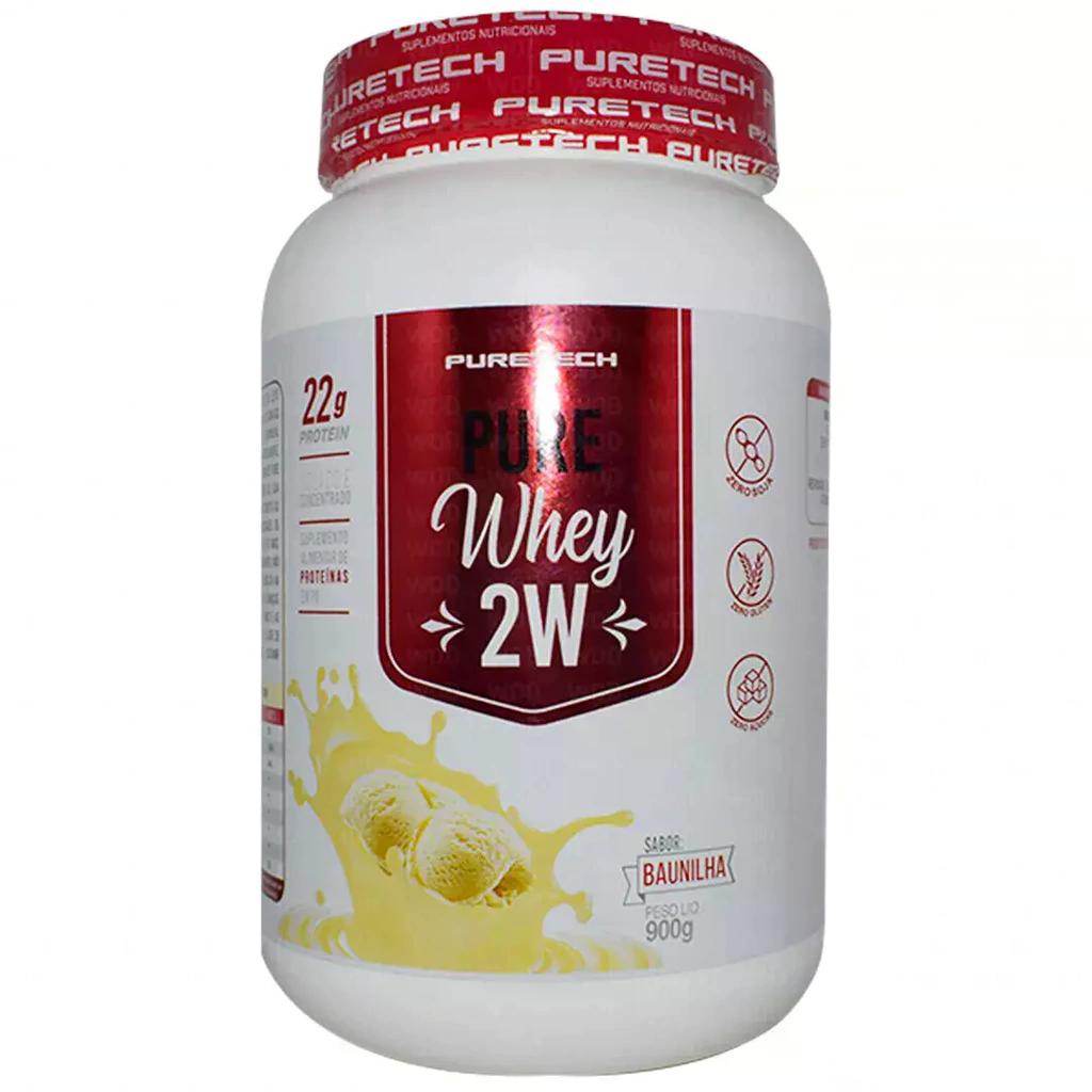 Whey Protein Pure Whey 2W Concentrado Pote 900g Baunilha | Shopee Brasil