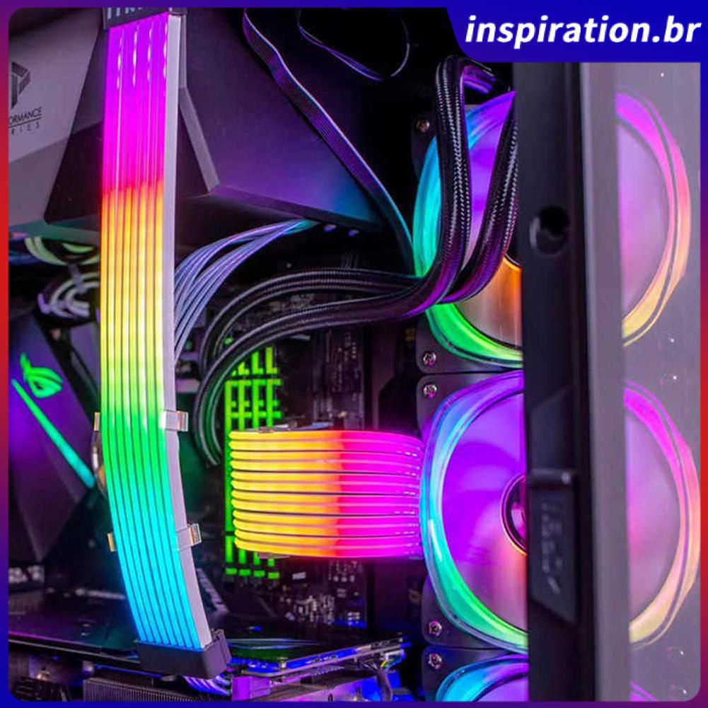 Extensão Da Caixa Do PC Cabo RGB Placa Mãe Computador Fonte De ...