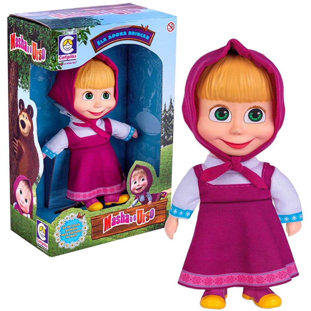Masha Boneca 23 Cm De Altura Da Masha E O Urso Brinquedo Com Vestido Rosa Divertida - Cotiplas ...