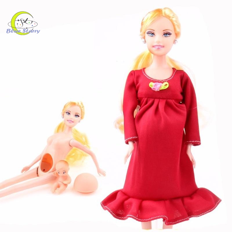 Barbie Feliz Família Doll/Mãe Grávida Com Bebê Em Seu Brinquedo Estilo ...