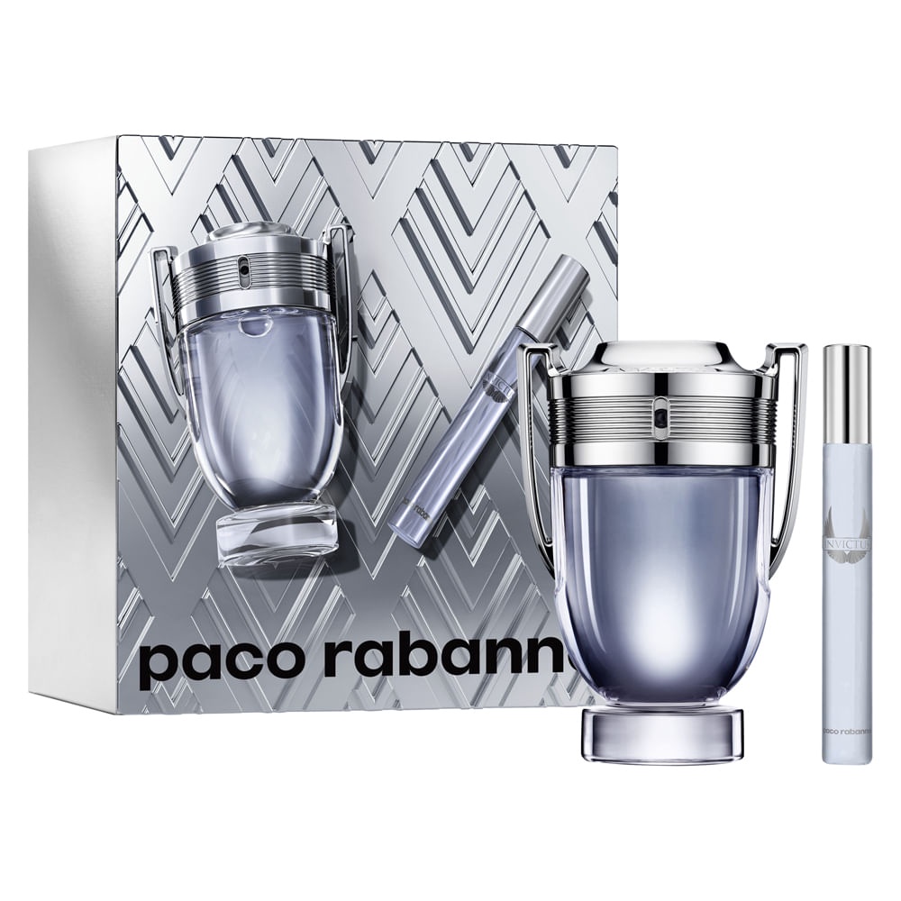 Kit Paco Rabanne Invictus Perfume Masculino EDT 100ml + Miniatura 10ml ...