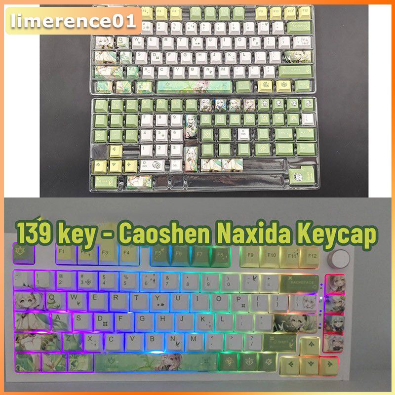 [MEE] 139 teclas Anime Genshin Impacto Nahida Keycaps Pbt Tintura ...