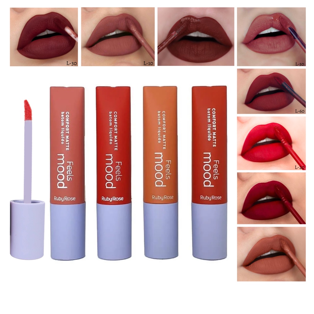 Batom Líquido Feels Mood Comfort - Ruby Rose HB8230 | Shopee Brasil