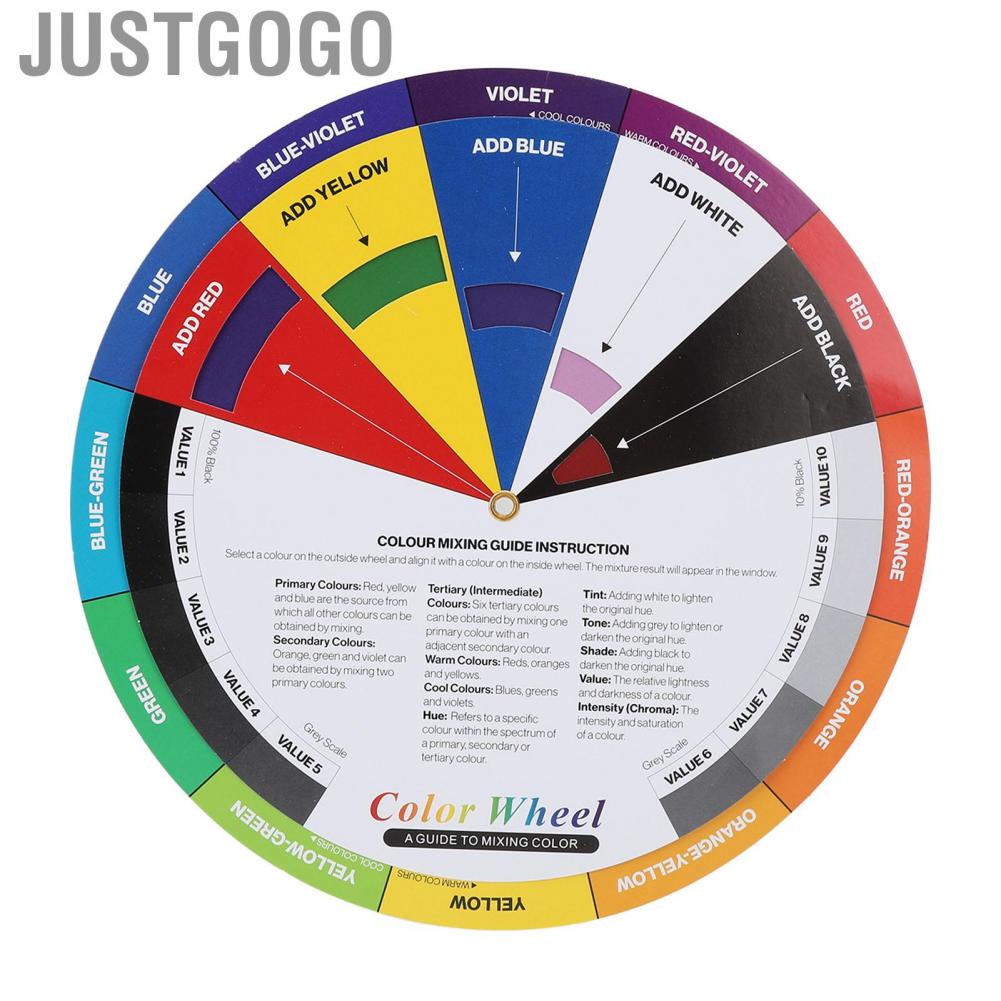 Justgogo 23.5cm Tattoo Color Wheel Matching Identification Combination ...