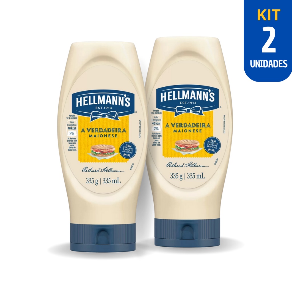 Maionese Tradicional Hellmann's 335g (2 Un) | Shopee Brasil