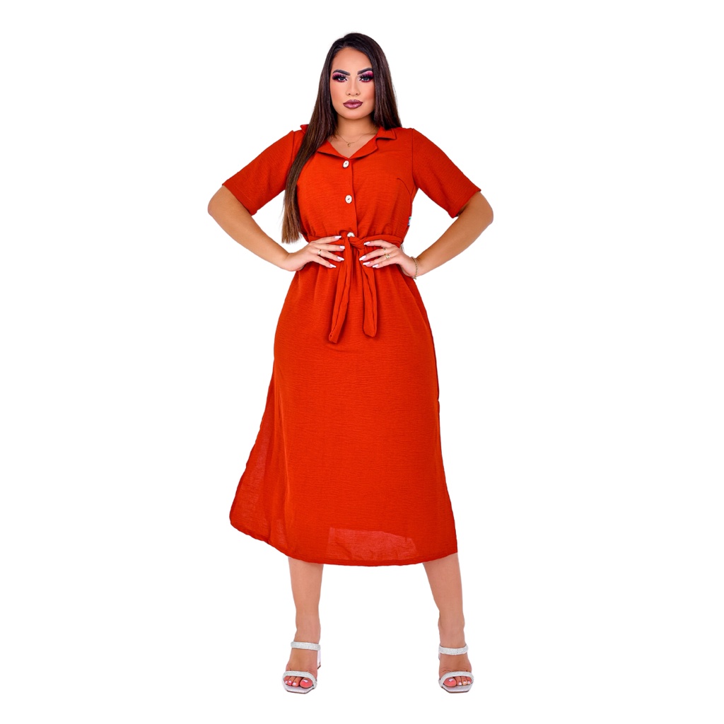 Chemise Longo Com Cinto | Shopee Brasil