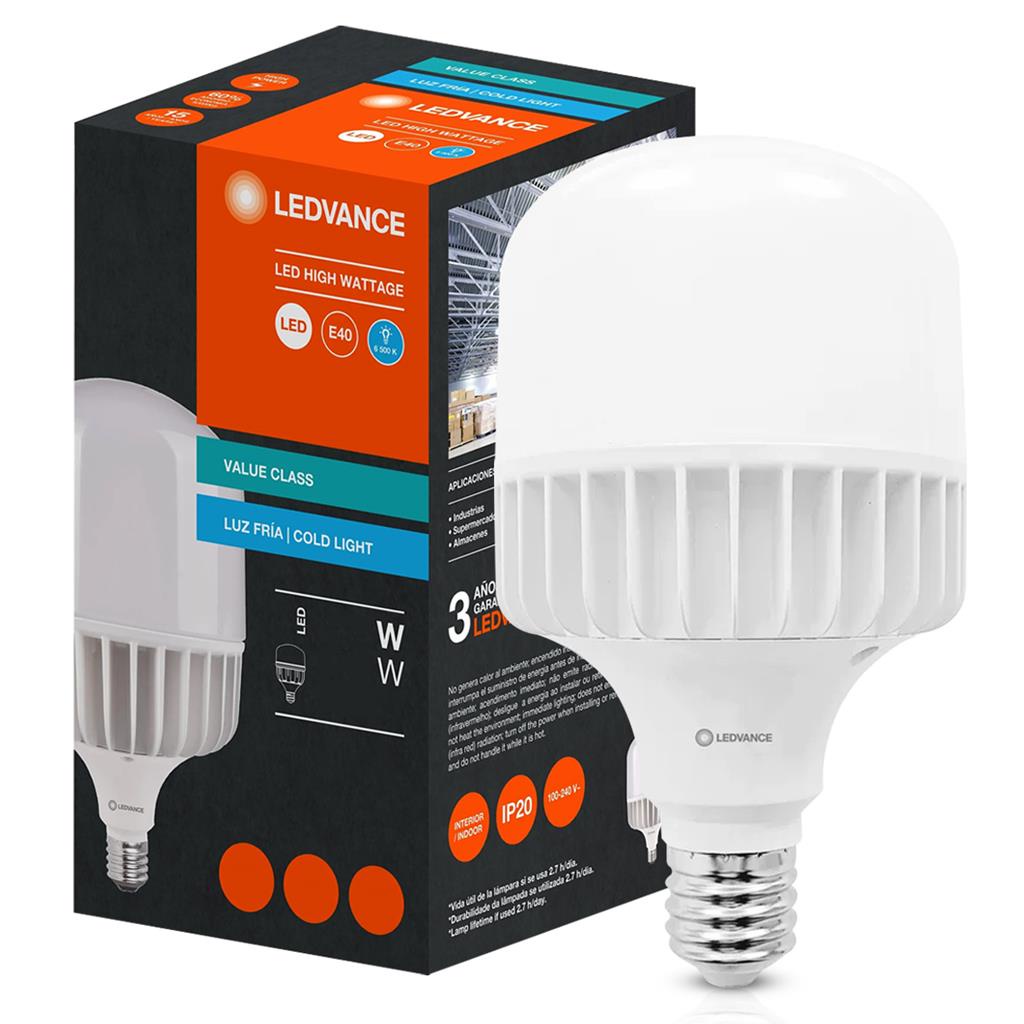 Lampada Led Bulbo 65W Bivolt E40 6500K Luz Branca Ledvance | Shopee Brasil