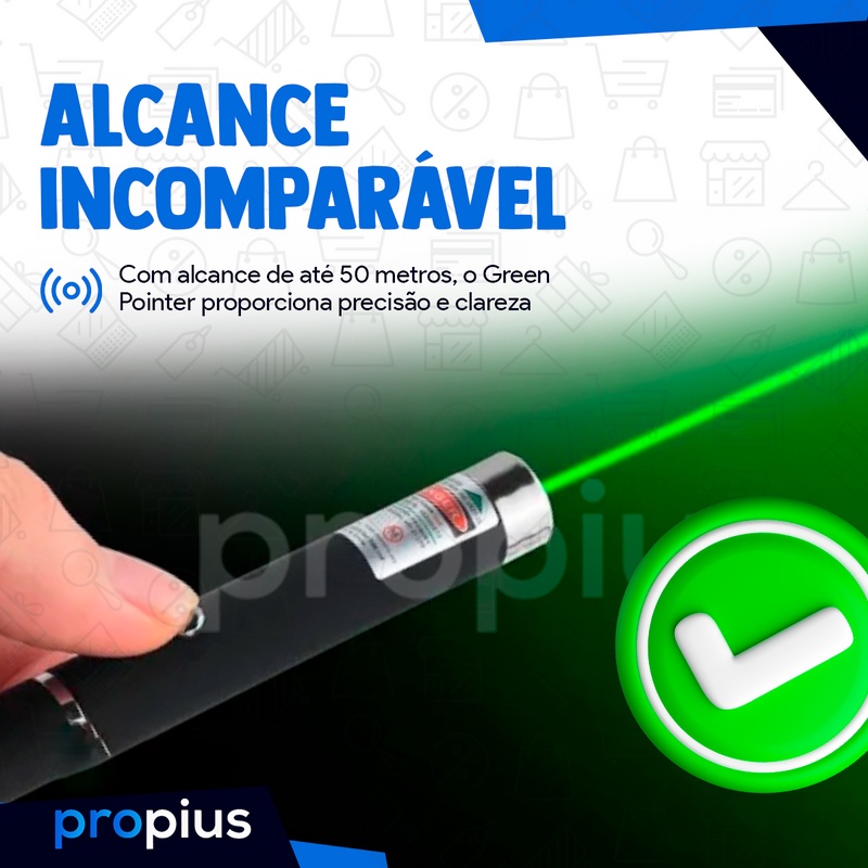 Caneta Laser Verde Green Pointer Fort Apresentações Durável Power Point ...