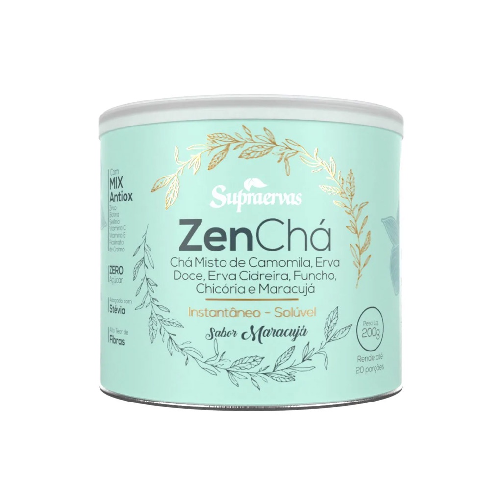 Zen Cha Soluvel Componentes Naturais 200g - SUPRA ERVAS | Shopee Brasil