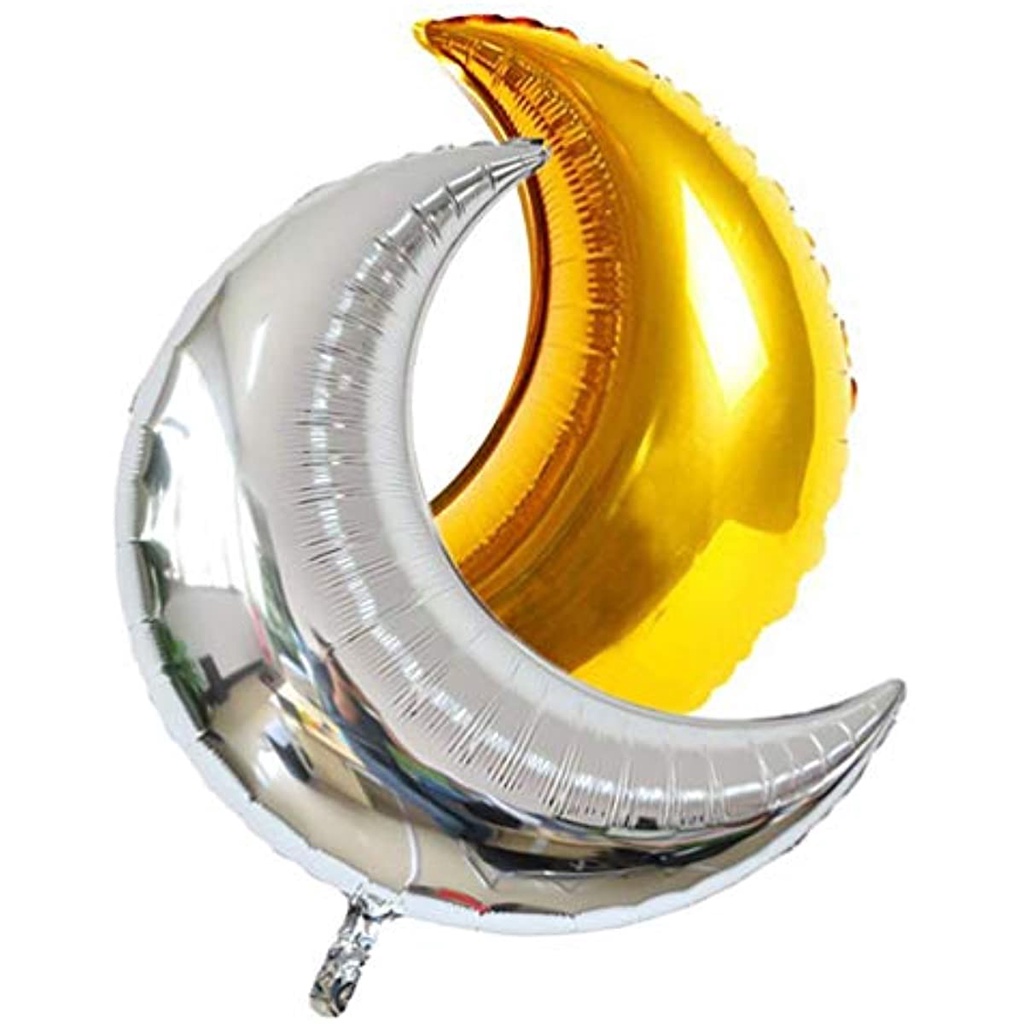 Balão De Alumínio Lunar Curvo De 36 Polegadas De Ouro E Prata Da Lua ...
