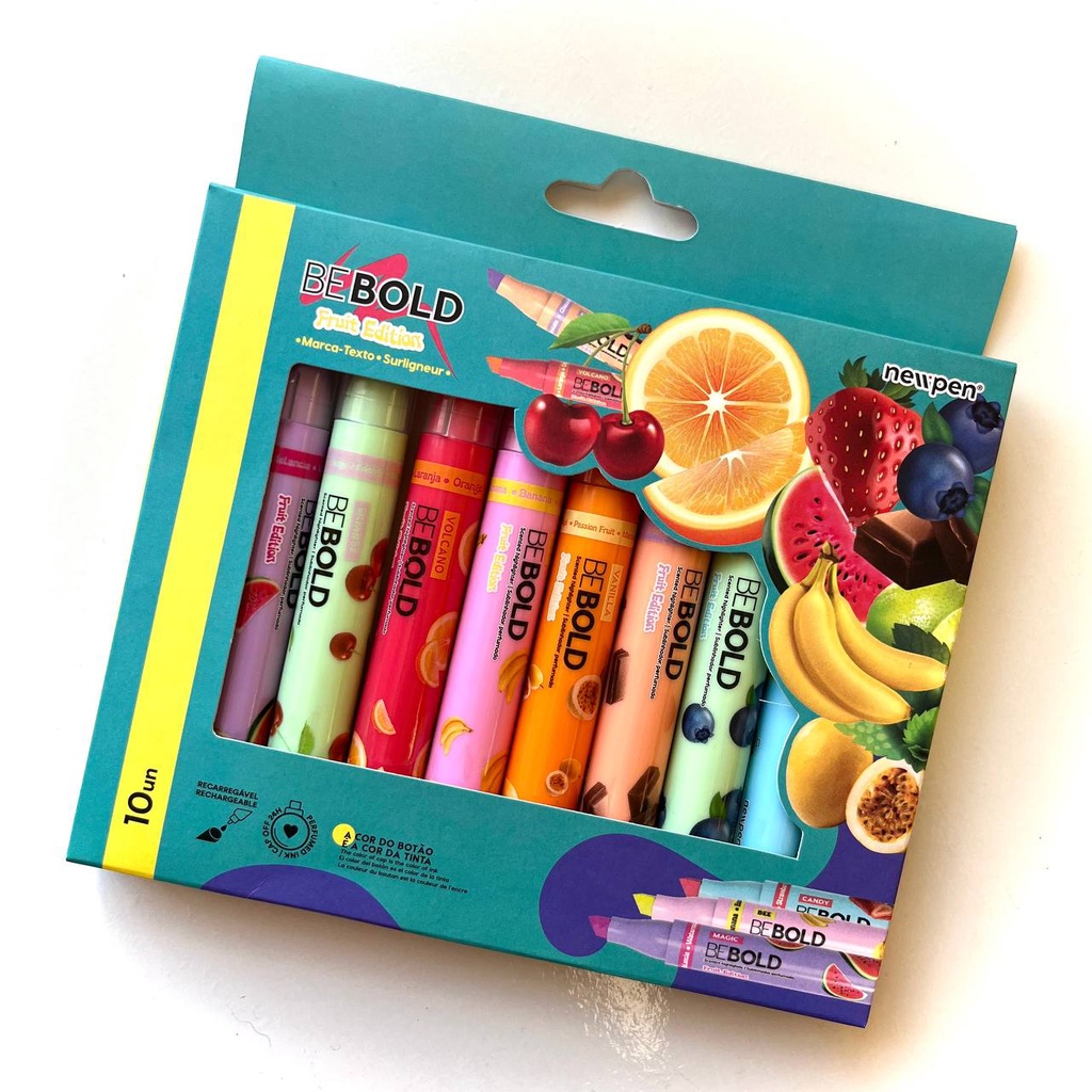 Kit com 10 Marca Textos Be Bold Fruit Edition NewPen Perfumados ...