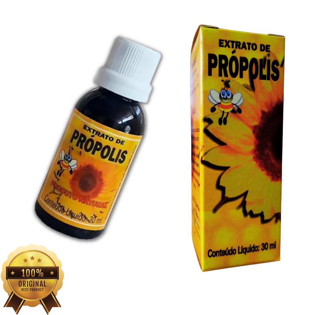 Kit 12 Frascos Extrato de Própolis Em Gota Mel Puro 30ml Original 100% ...