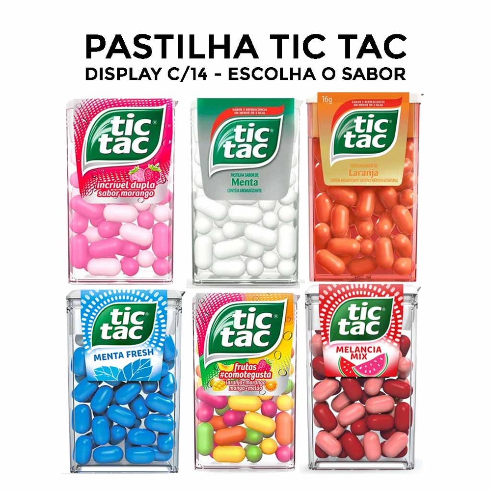 Pastilha Tic Tac Display c/14 ESCOLHA O SABOR - Ferrero | Shopee Brasil