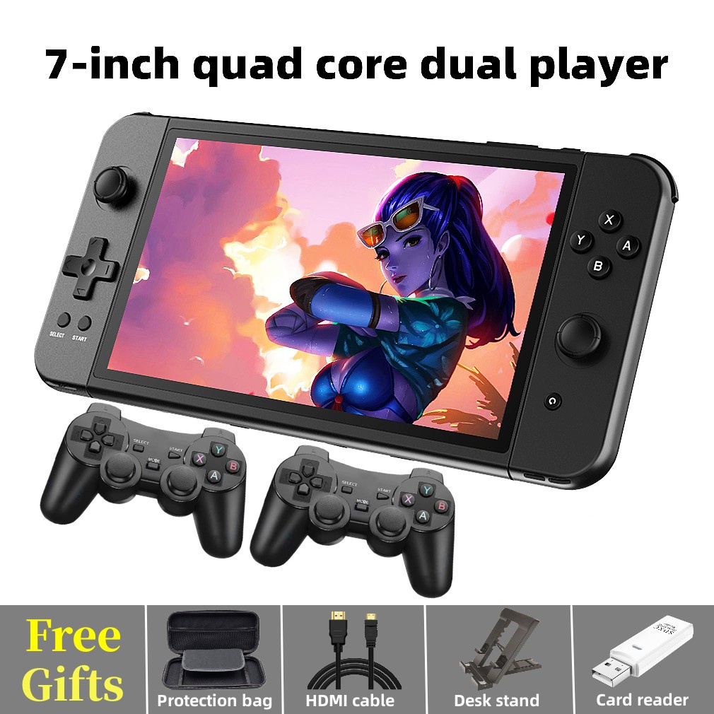 JXD 7 polegada hd tela grande quad core console de videogame dual game ...