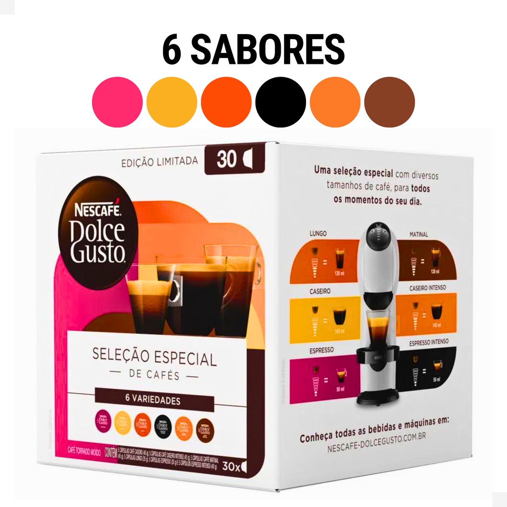 Capsulas Dolce Gusto Caixa 30 Unidades 5 Sabores Coffee Mix Espresso ...