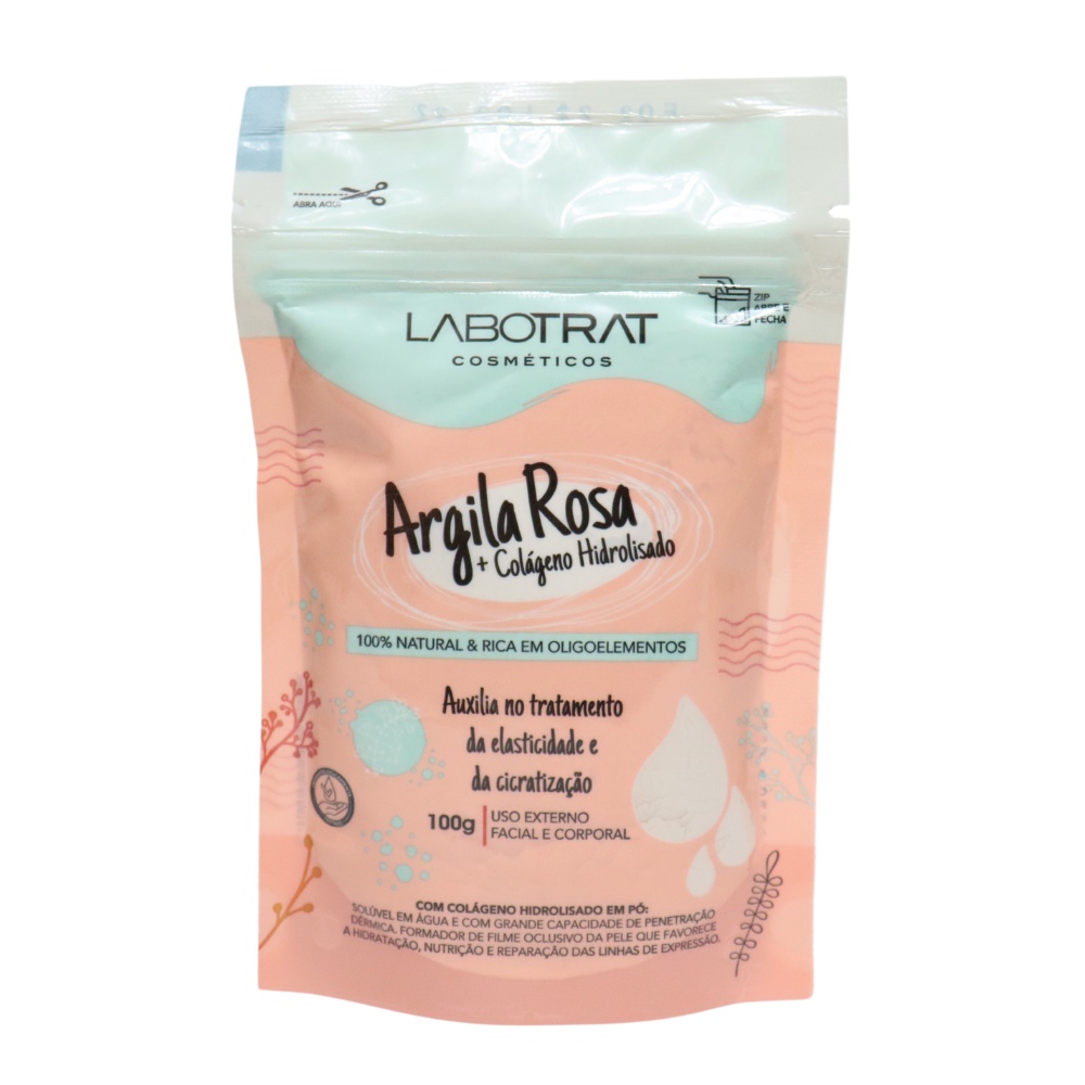 Argila Rosa Em Pó Com Colágeno Hidrolisado Labotrat 100g | Shopee Brasil