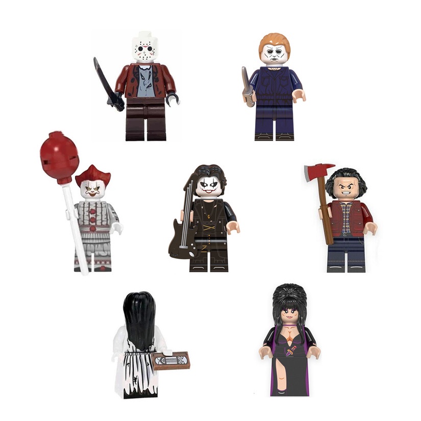KIT BONECOS FILME TERROR JASON FREDDY IT CHUCKY PENNYWISE BLOCOS DE ...