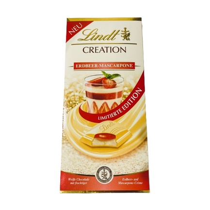 Chocolate Lindt com morangos frutados e creme de mascarpone | Shopee Brasil