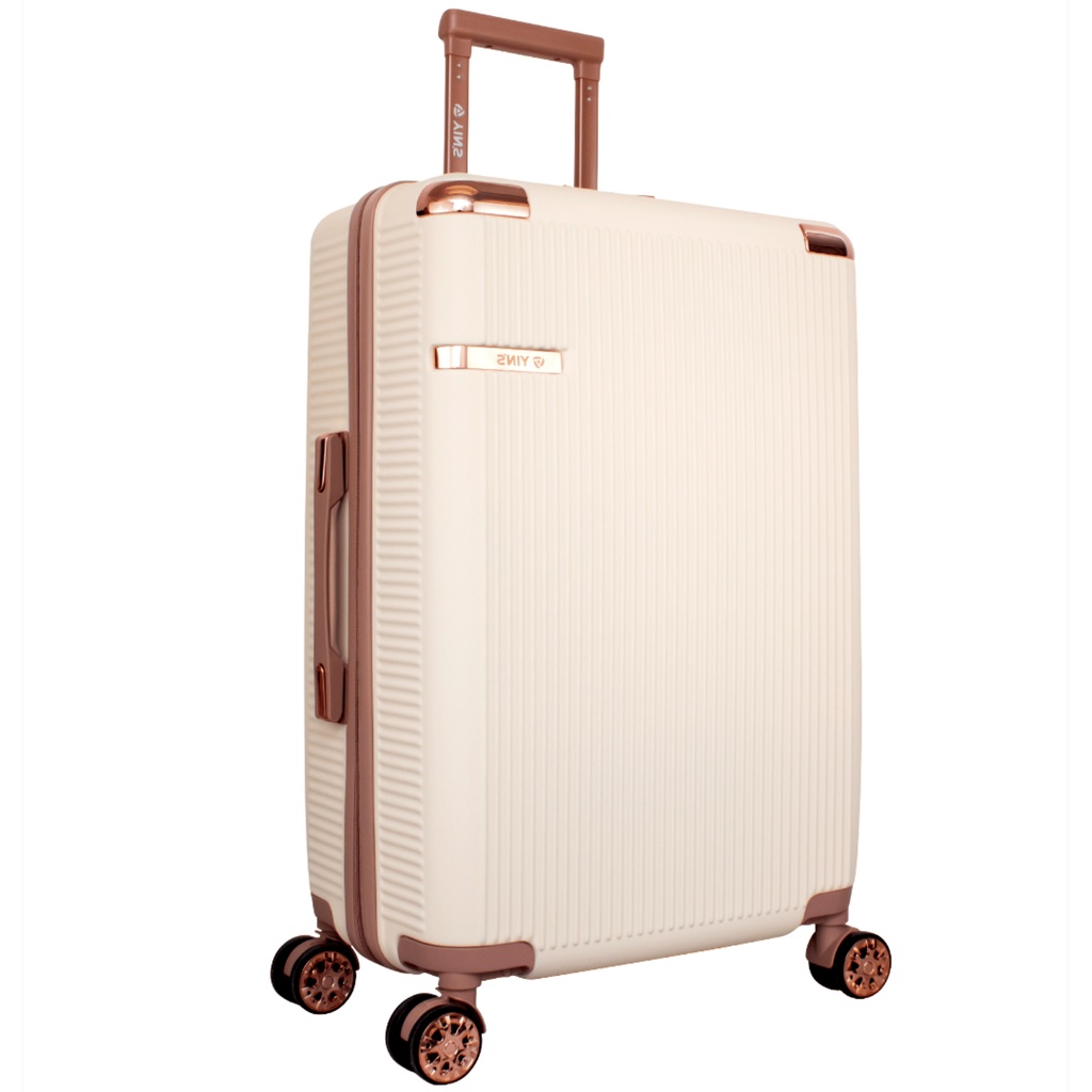 Mala De Viagem Média 23kg Abs Rodas Giro 360º Bege Cosmopolita Yins ...