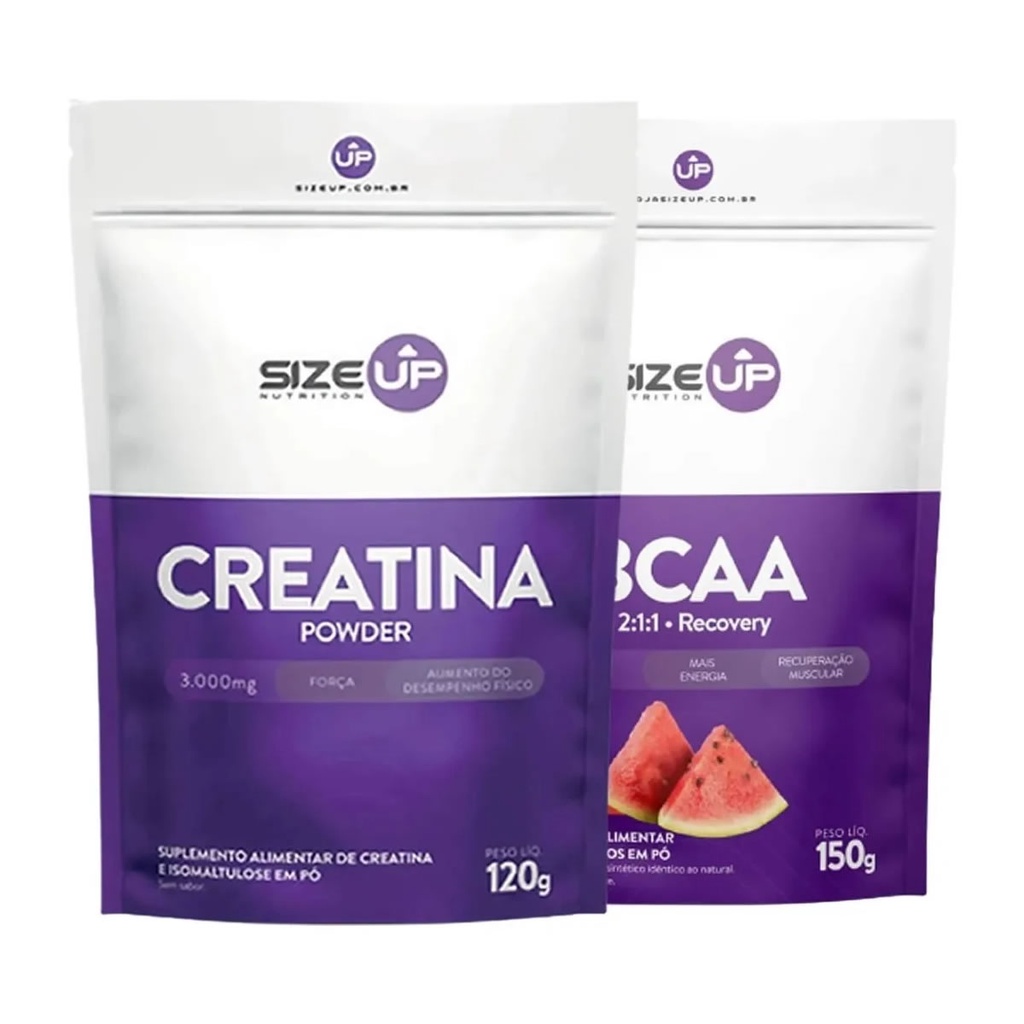 Kit Creatina 120g + Bcaa Drink 150g - Size Up (melancia) | Shopee Brasil