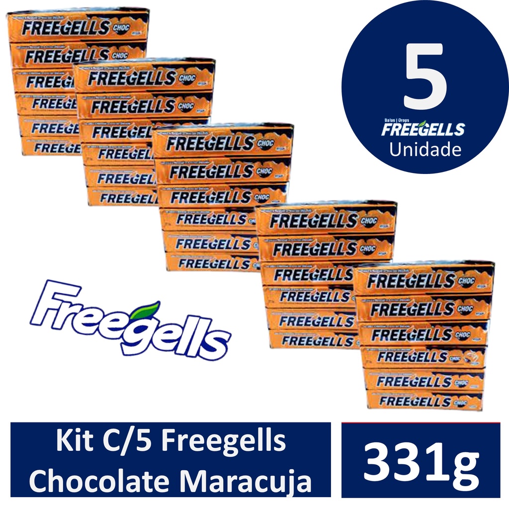 Kit C/5 Freegells Chocolate Maracuja 331g | Shopee Brasil