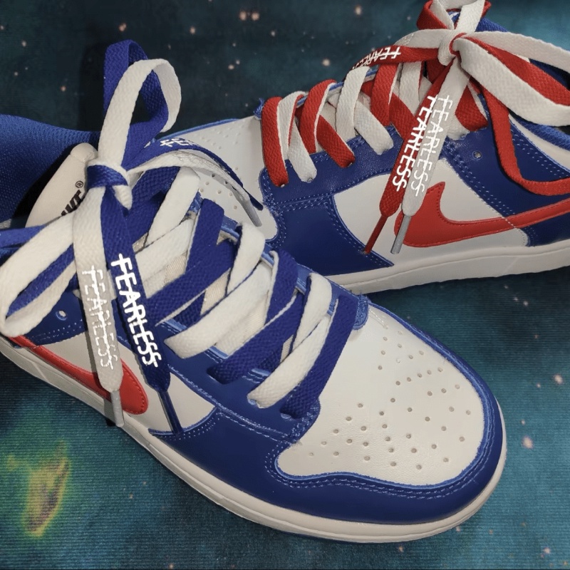 Adequado para Dunk Low White Blue Red Doraemon American Fearless Letter ...