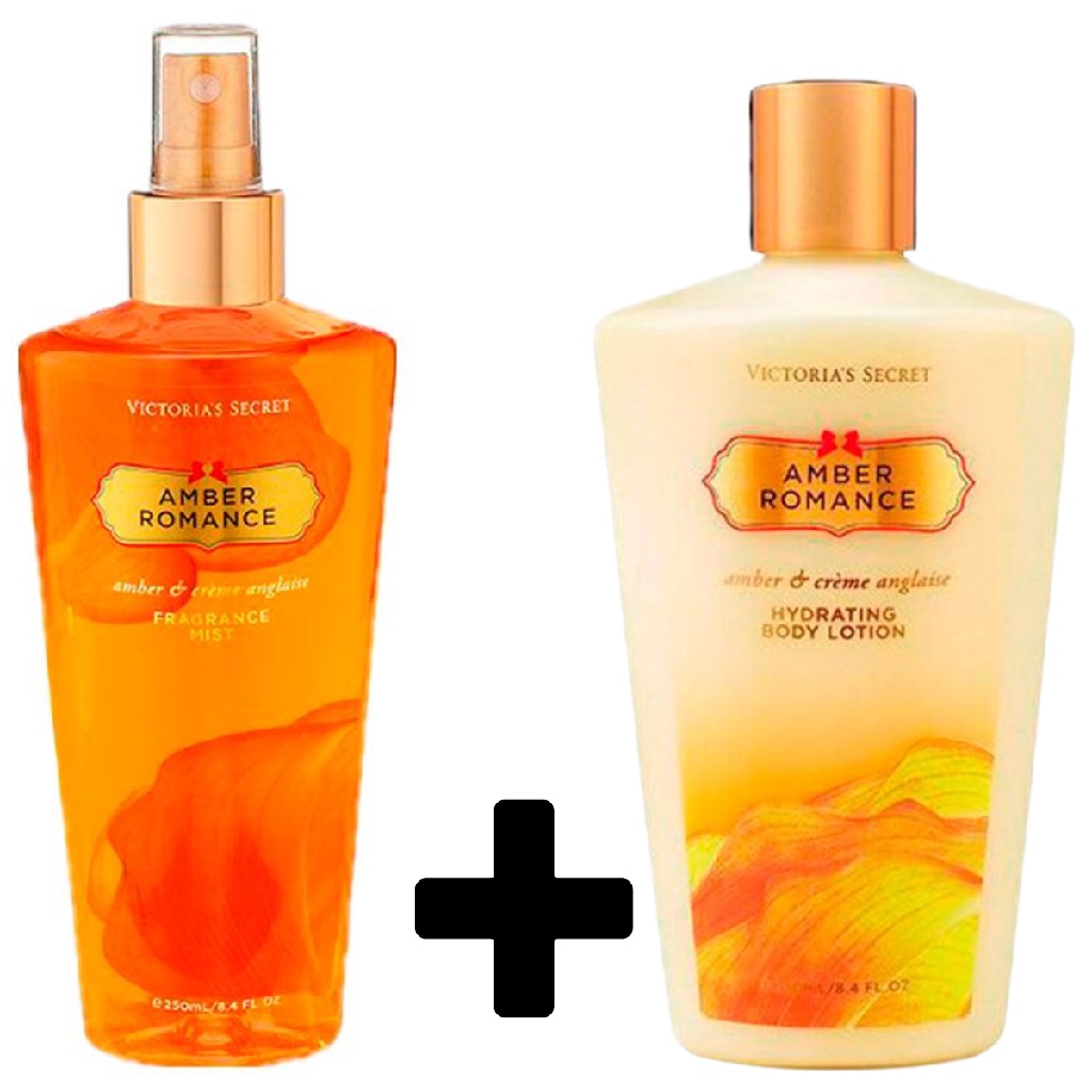 Kit Creme Corporal Hidratante Com Body Splash Spray Amber Romance ...