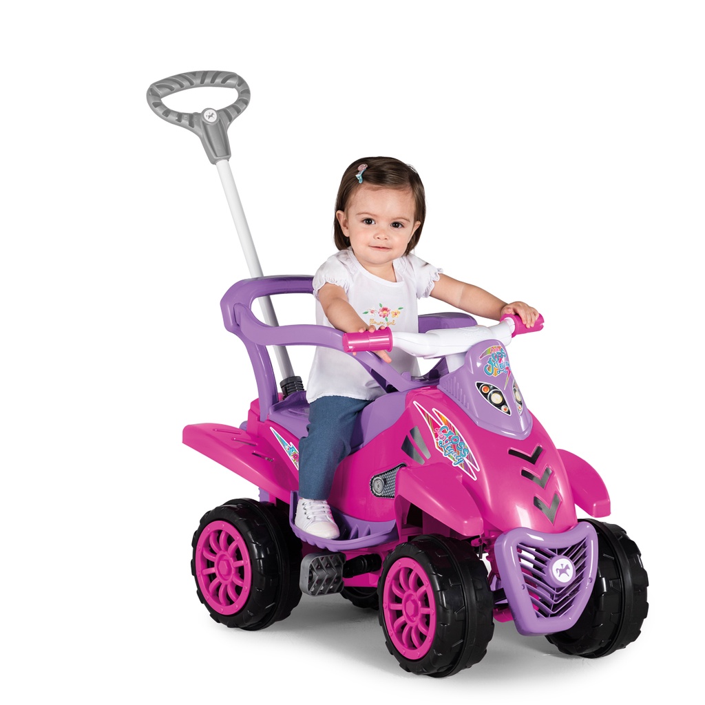 Carrinho de Passeio Infantil Quadriciclo Pedal Cross Rosa Legacy ...
